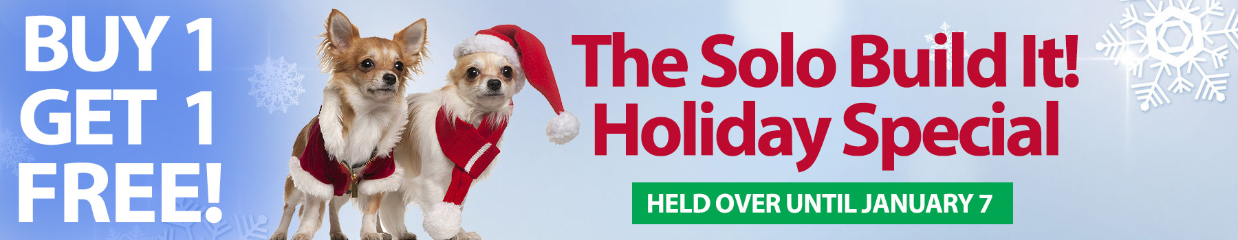 Solo Build It! Buy-One Get-One Holiday Special